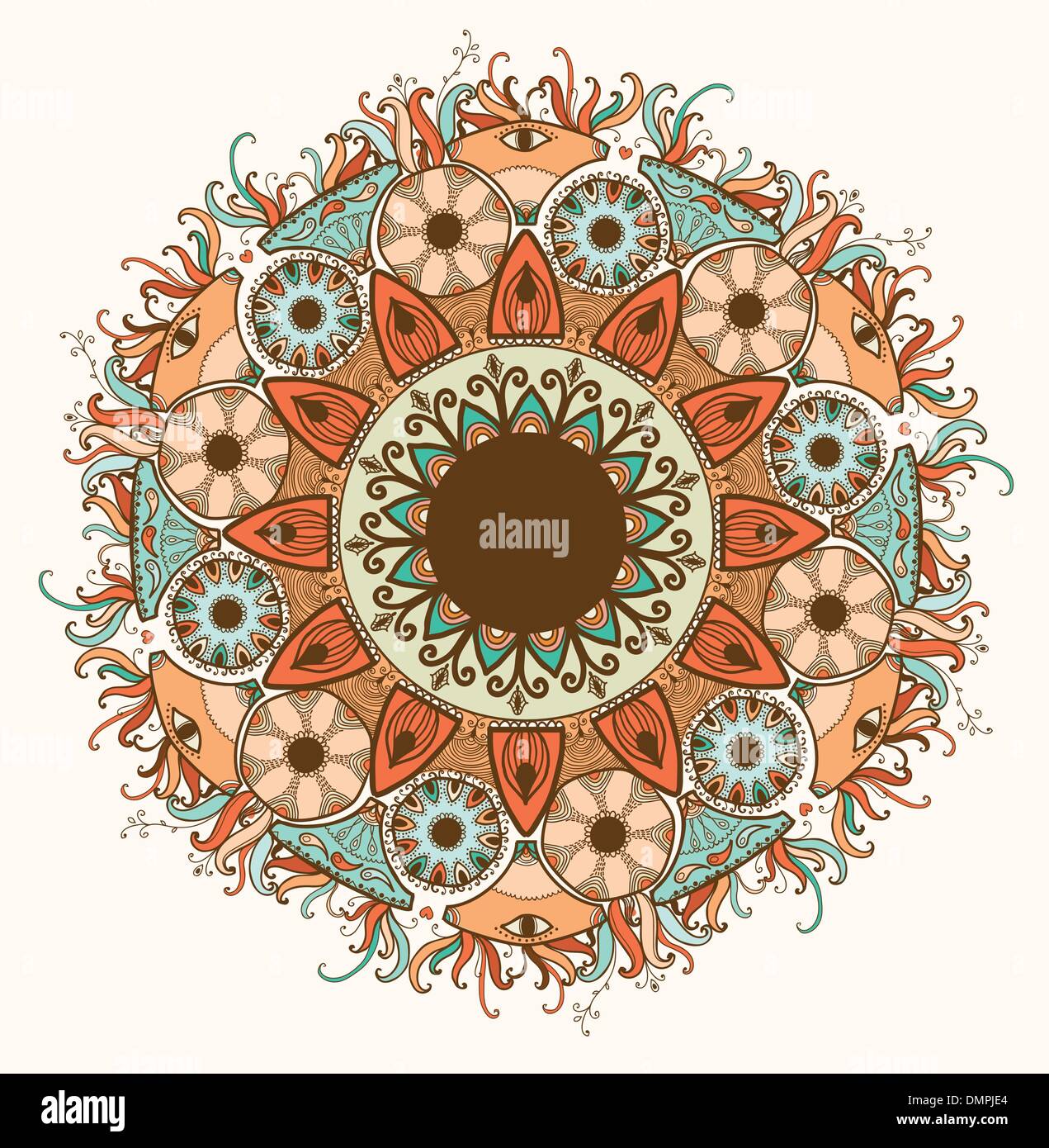 Ornamental round lace pattern.Delicate circle Stock Vector Image & Art ...