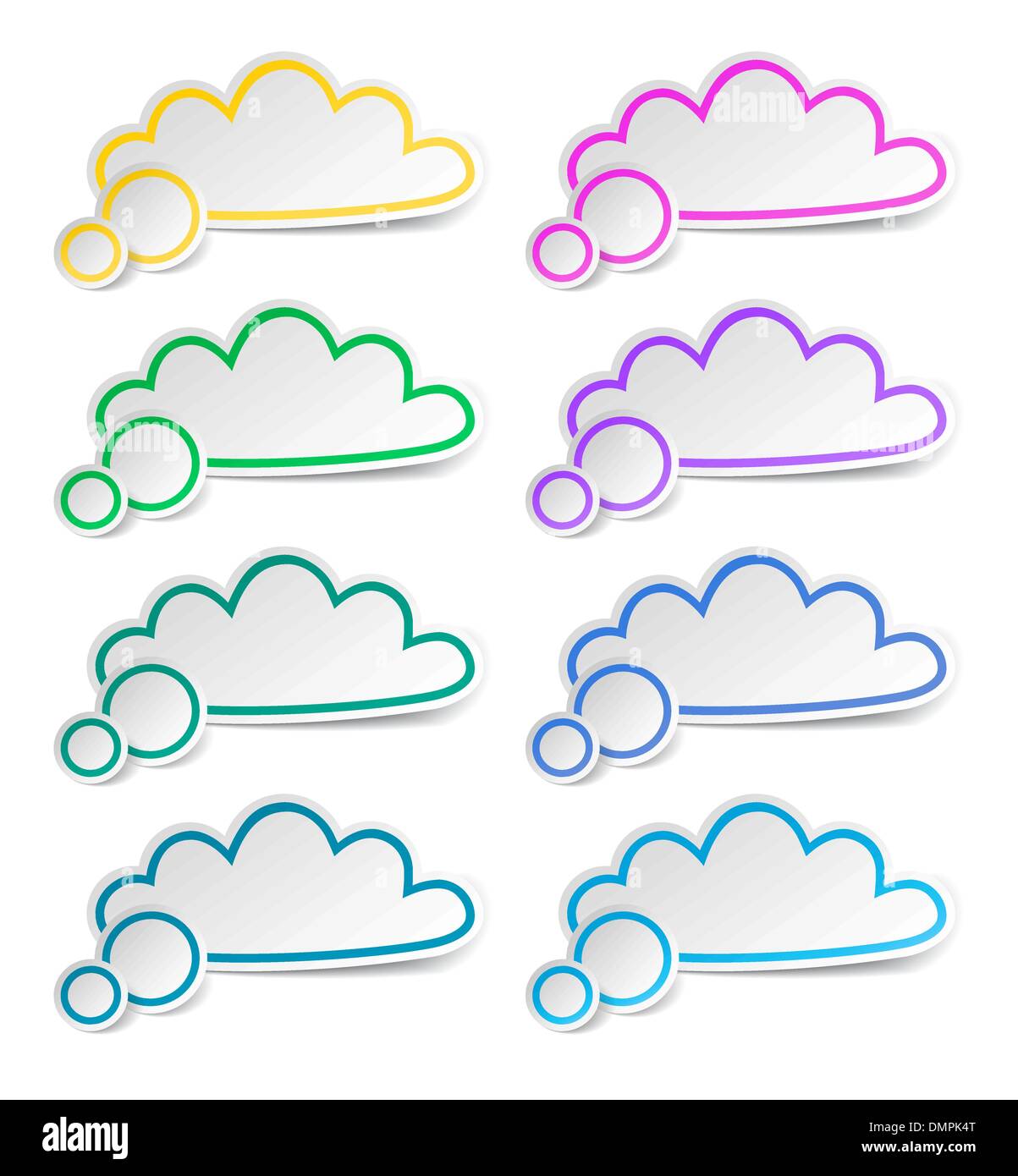 Cloud paper stickers Stock Vector Image & Art - Alamy