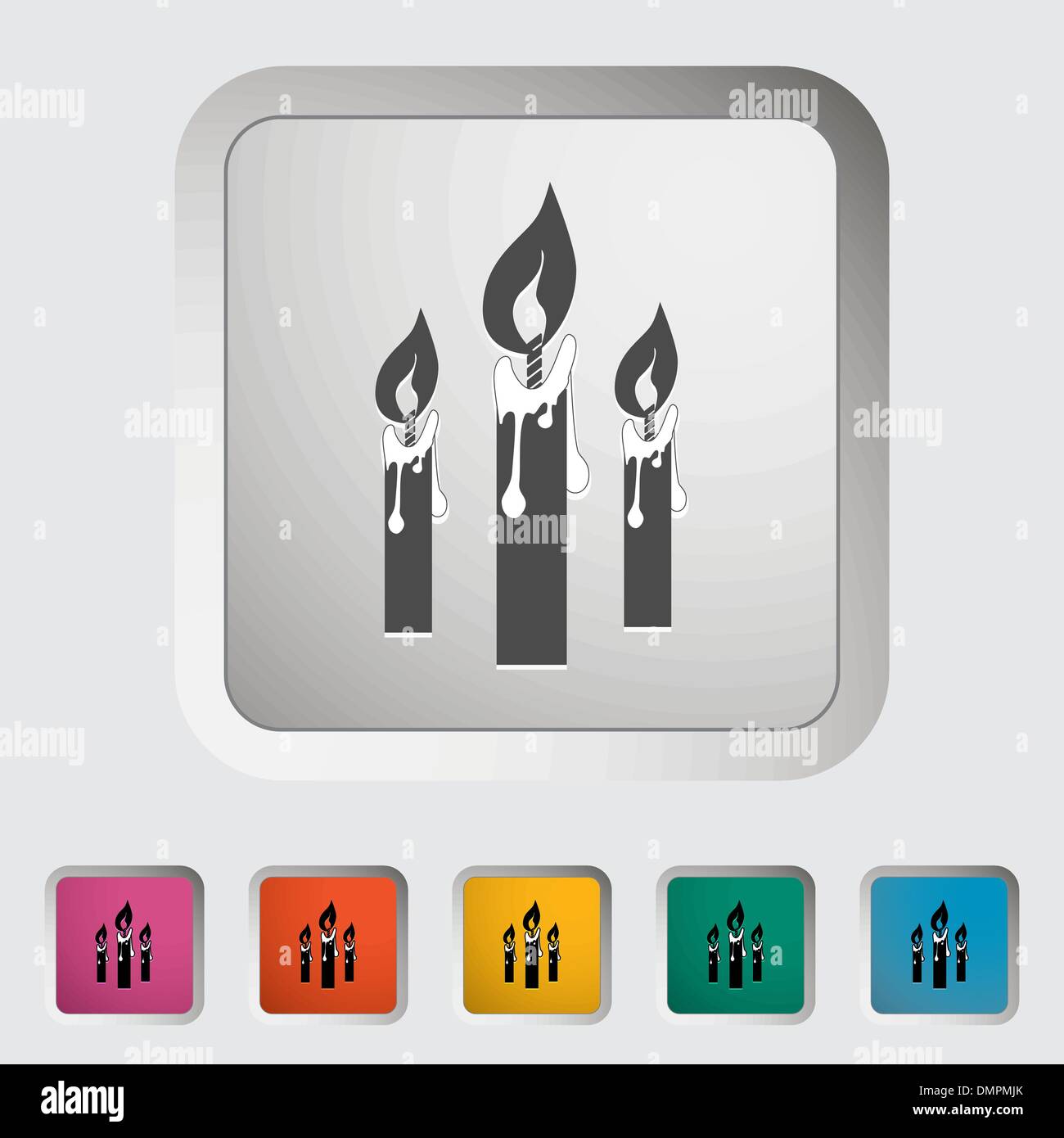 Single red candle Stock Vector Images - Alamy