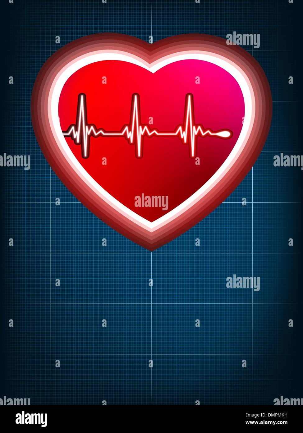 Ekg electrocardiogram blue Stock Vector Images - Alamy
