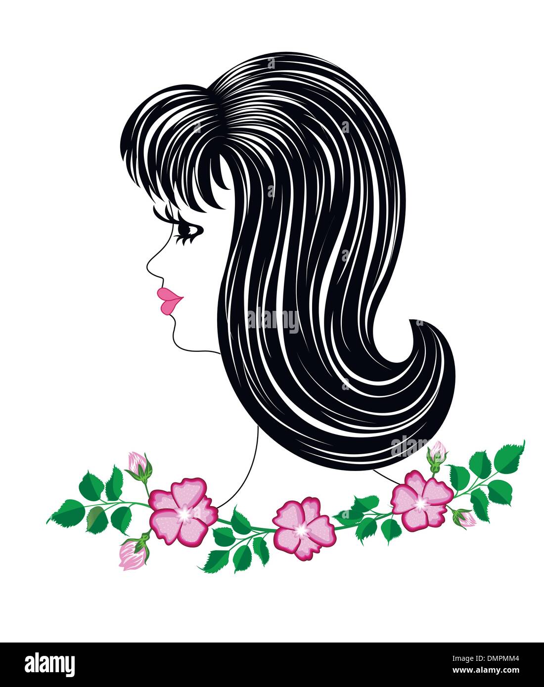 Hair woman face profile Stock Vector Images - Alamy