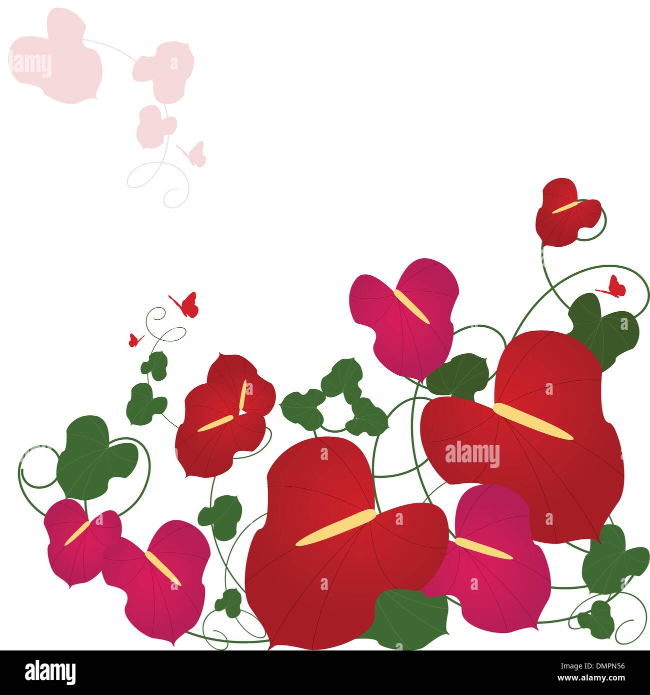 Red floral border vector Stock Vector Images - Alamy