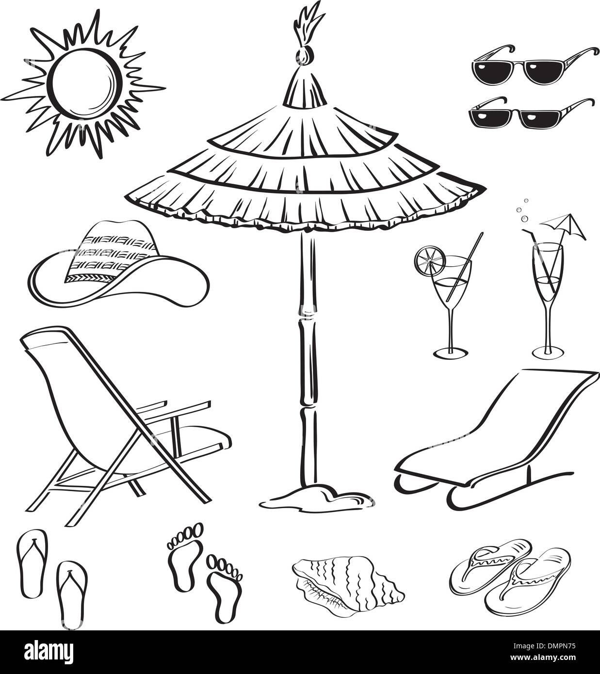 Summer resort beach canopy Stock Vector Images - Alamy