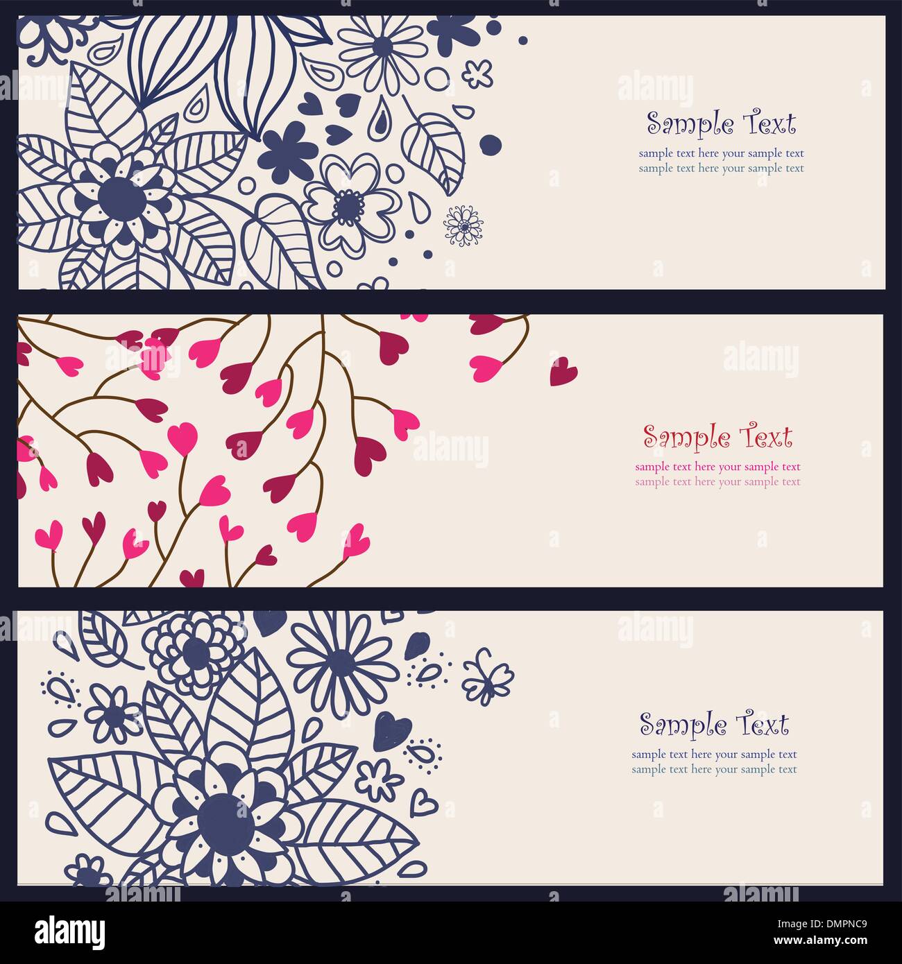 3 floral banners in vector Stock Vector Image & Art - Alamy