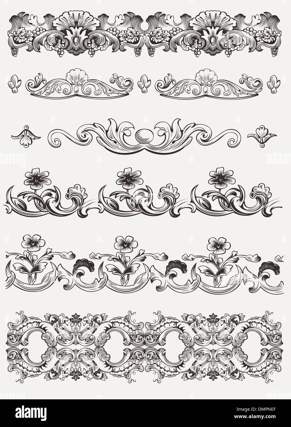 Set Of Original Vintage Calligraphic Design Elements Stock Vector Image ...