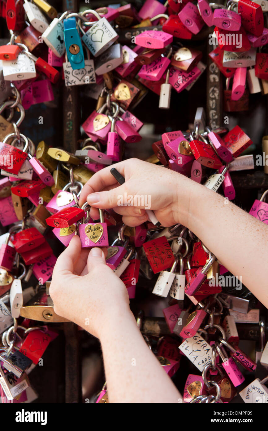 love lock Romeo and Juliet in Verona Italy Stock Photo - Alamy