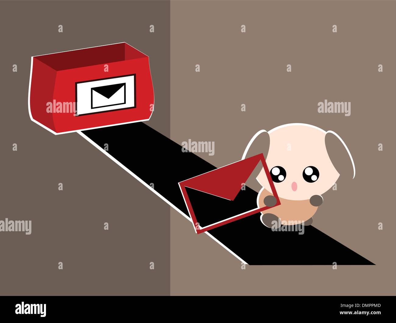 Cartoon dog with e-mail illustration Stock Vector Image & Art - Alamy
