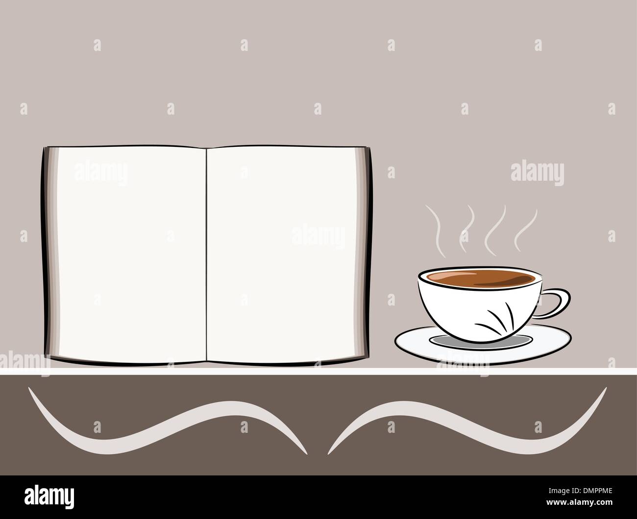 Coffee and book illustration Stock Vector Image & Art - Alamy