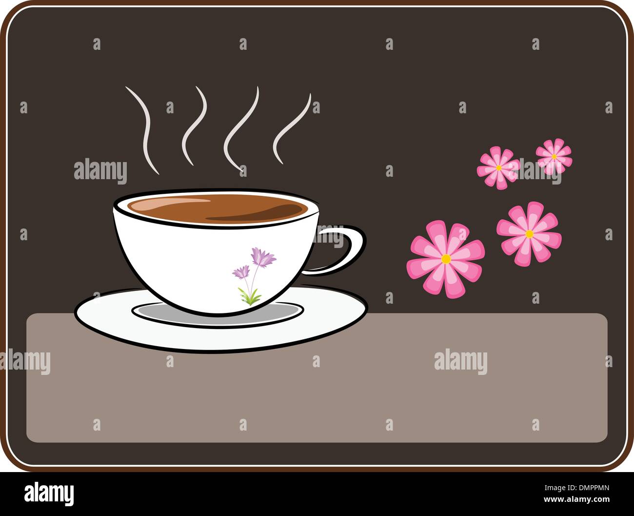 Coffee and flower illustration Stock Vector Image & Art - Alamy