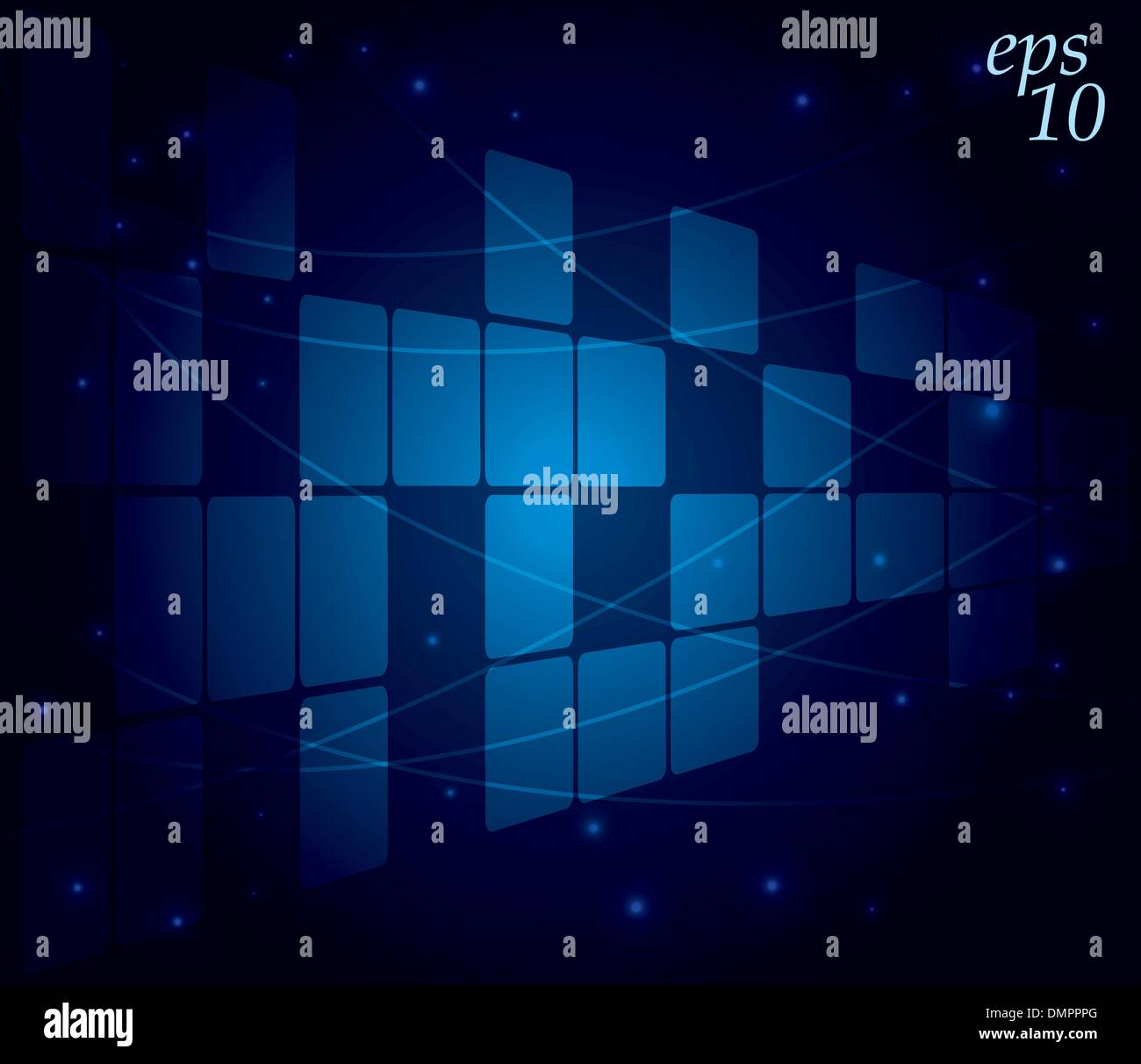 vector abstract blue background with squares and perspective Stock ...