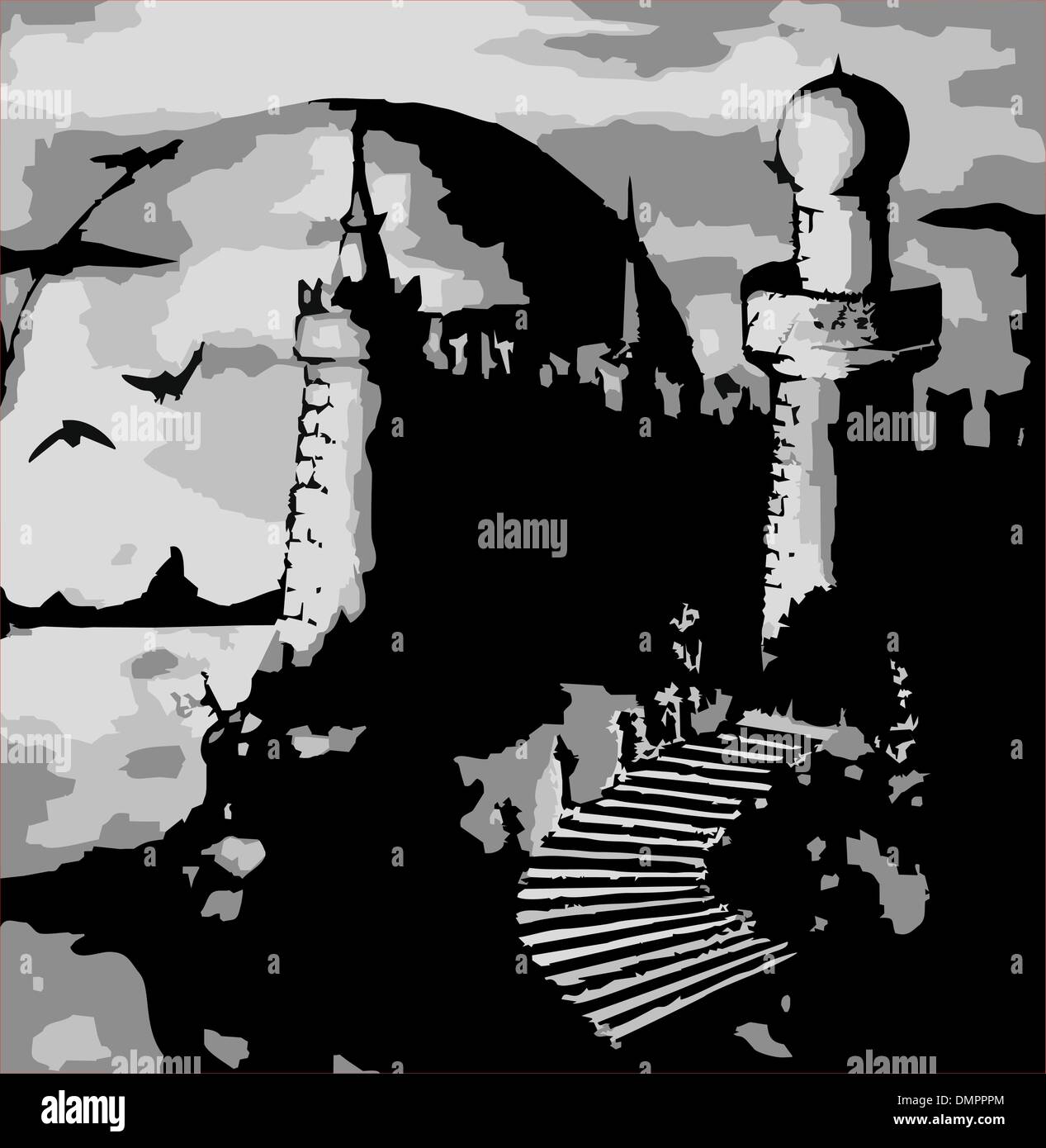 vector illustration - old dark castle Stock Vector Image & Art - Alamy