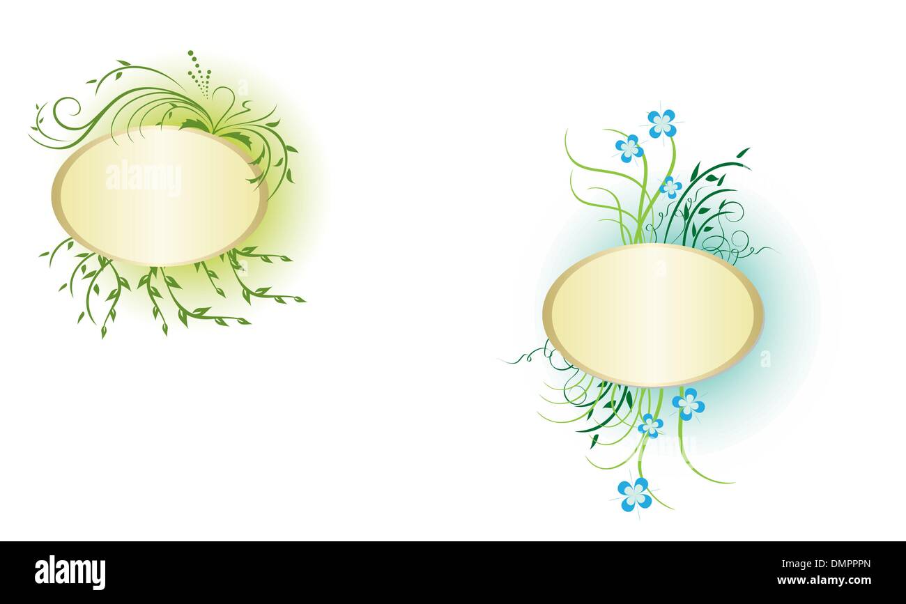 two vector frames with green plants Stock Vector Image & Art - Alamy