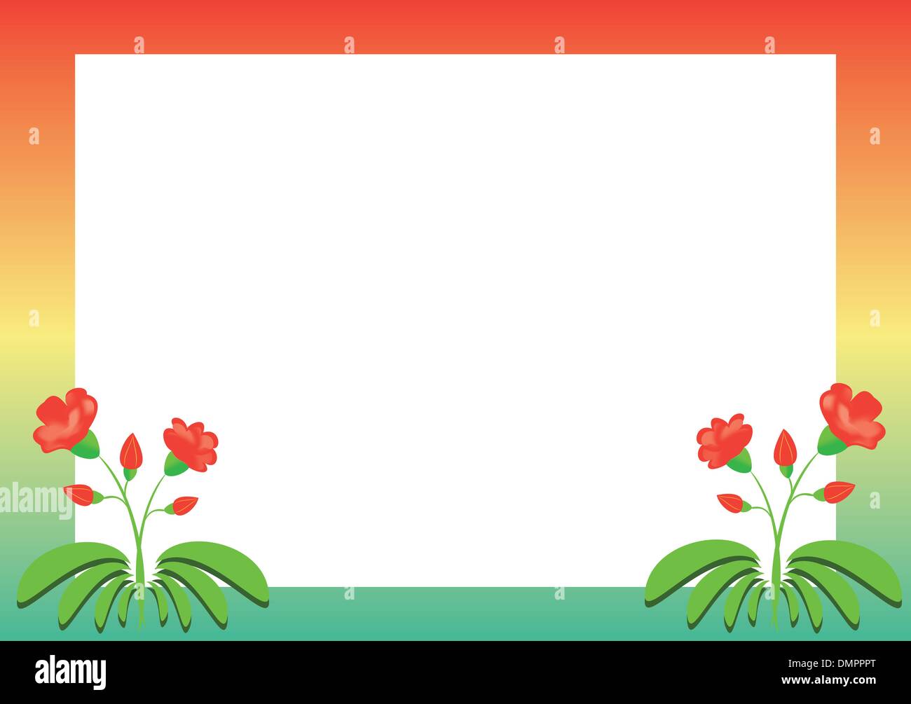 colored vector frame with red flowers Stock Vector Image & Art - Alamy