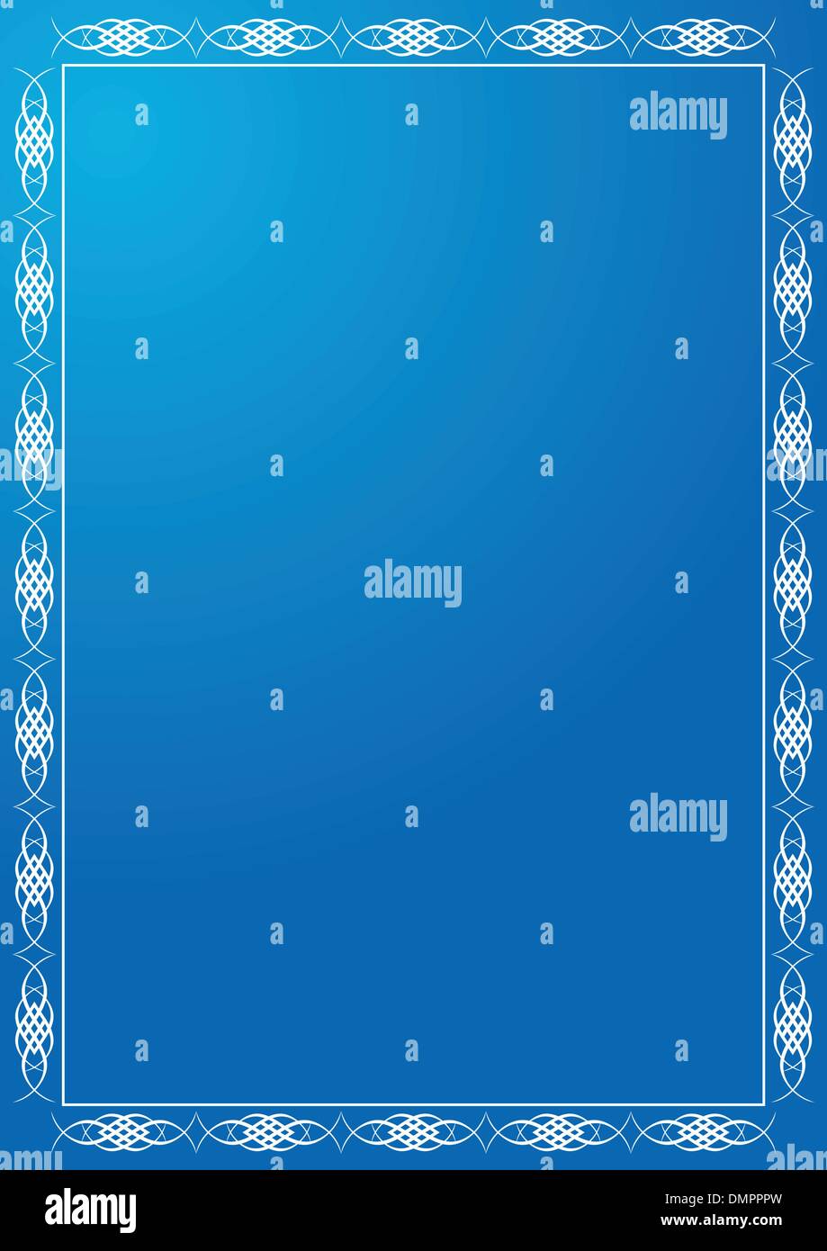 vector blue frame with white tracery Stock Vector Image & Art - Alamy