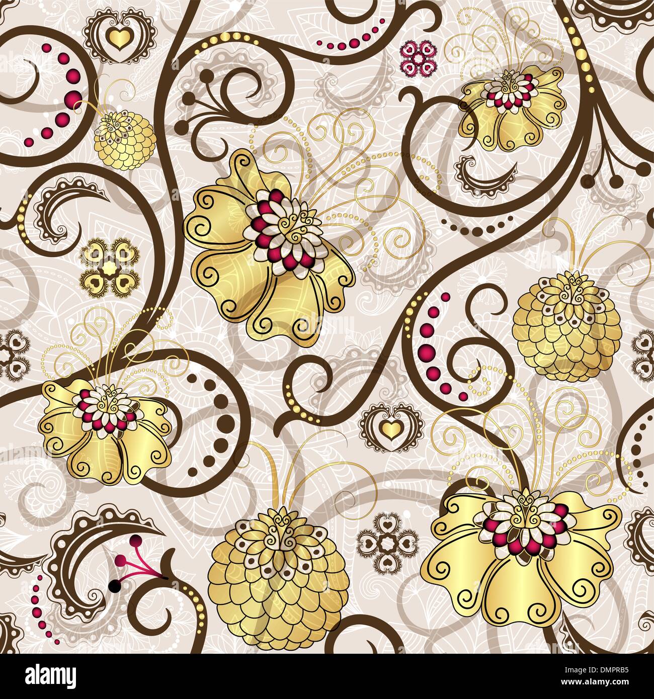 Flowers and gold Stock Vector Images - Alamy