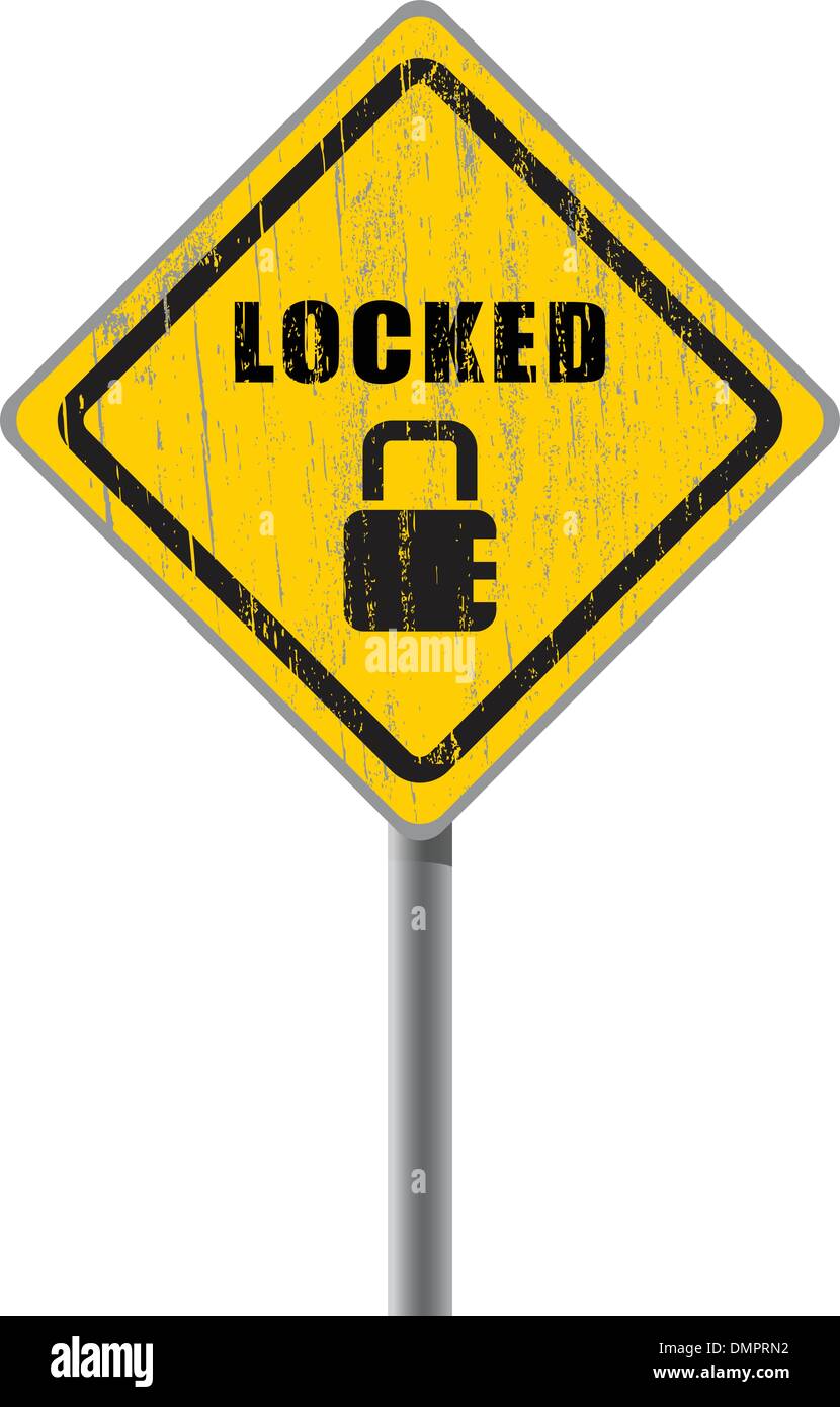 Locked old shabby road sign Stock Vector Image & Art - Alamy