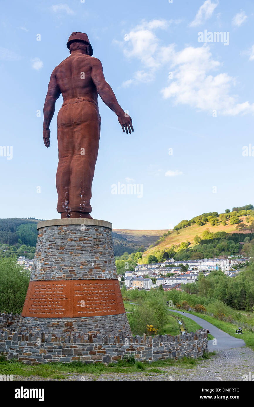 Mining memorial the Guardian, Six Bells, Abertillery, Wales, UK Stock ...