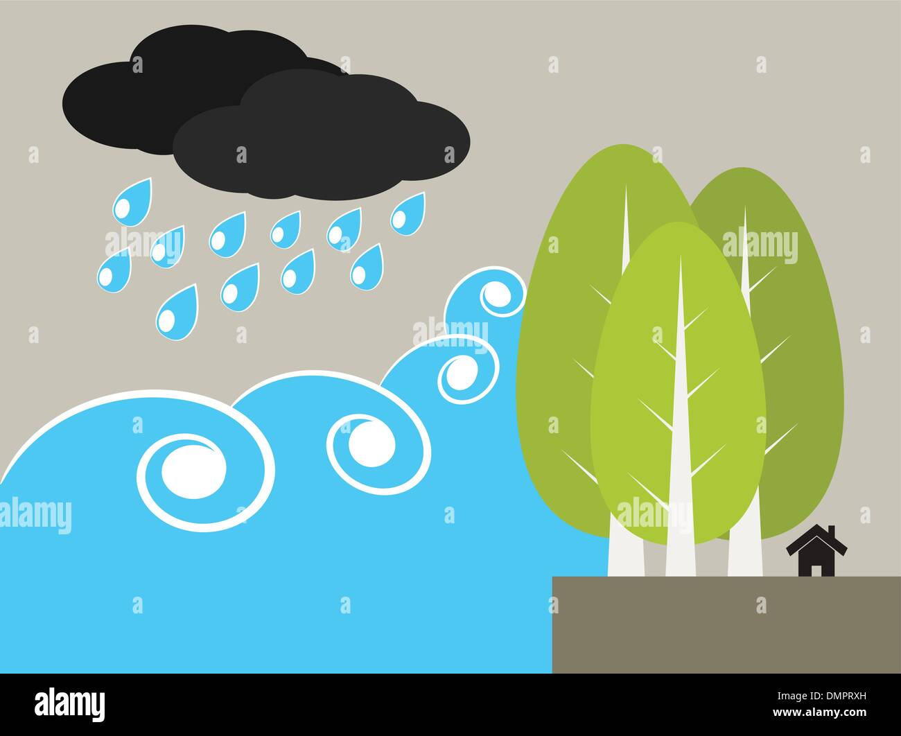 Tree protect tsunami illustration Stock Vector Image & Art - Alamy