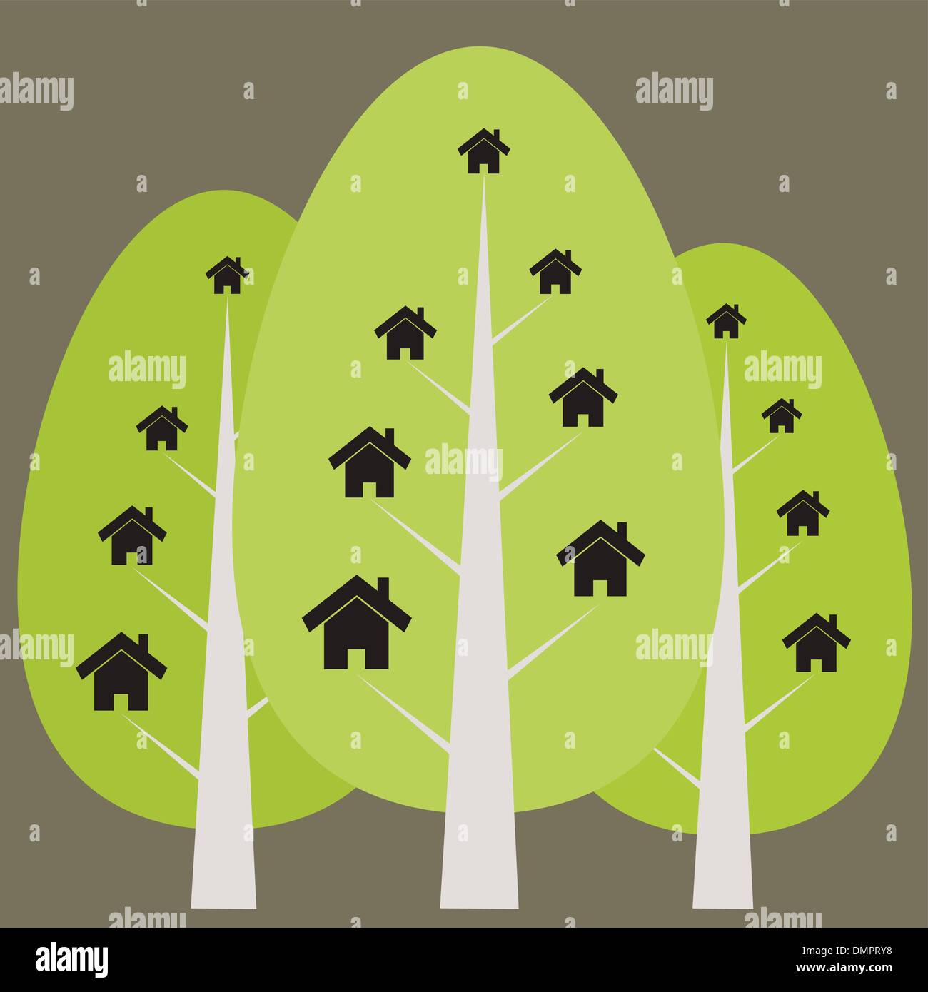 House and tree illustration Stock Vector Image & Art - Alamy