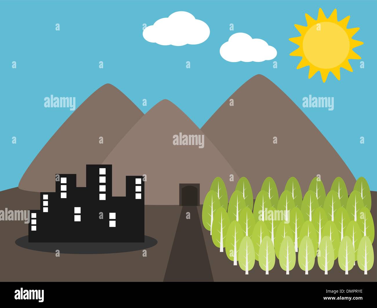 Mountain city Stock Vector Images - Alamy