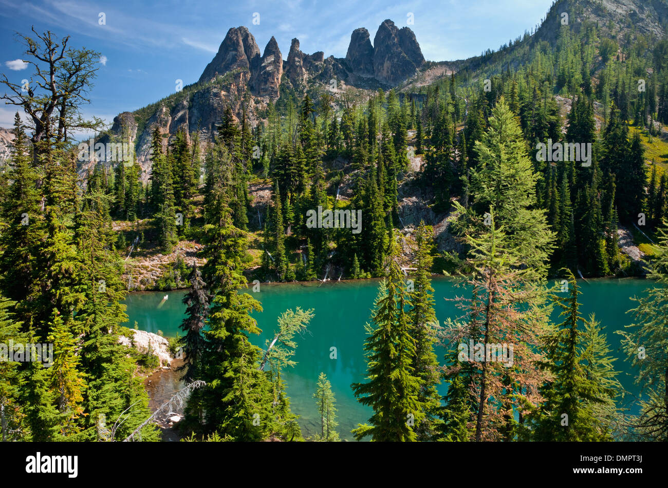 WASHINGTON - Liberty Bell and Early Winters Spires from Blue Lake in ...