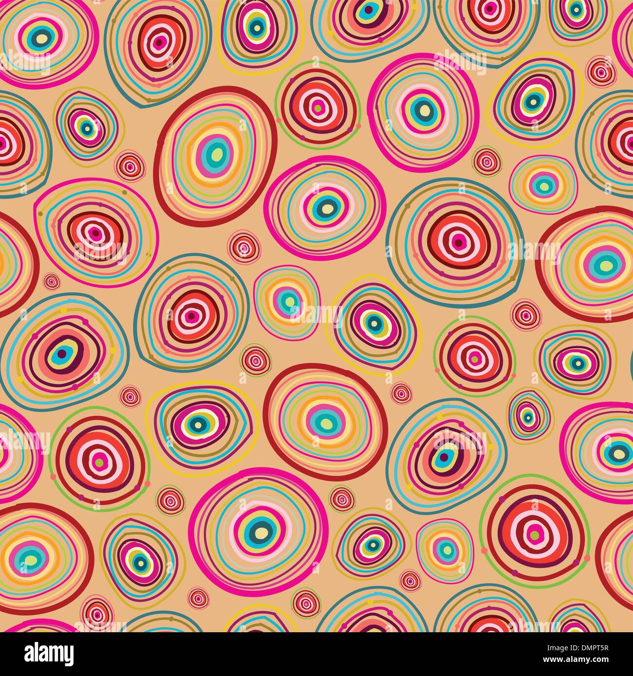 Seamless circles hand-drawn pattern Stock Vector Image & Art - Alamy