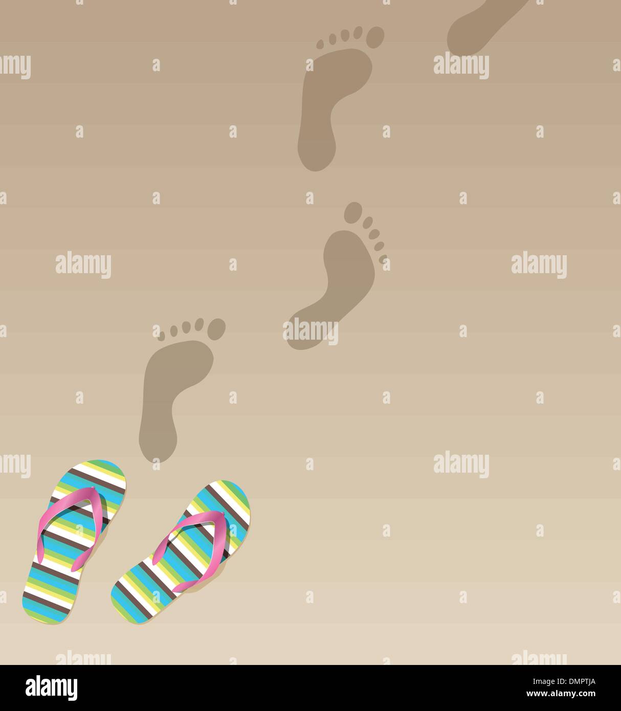vector flip flops and foot prints Stock Vector Image & Art - Alamy