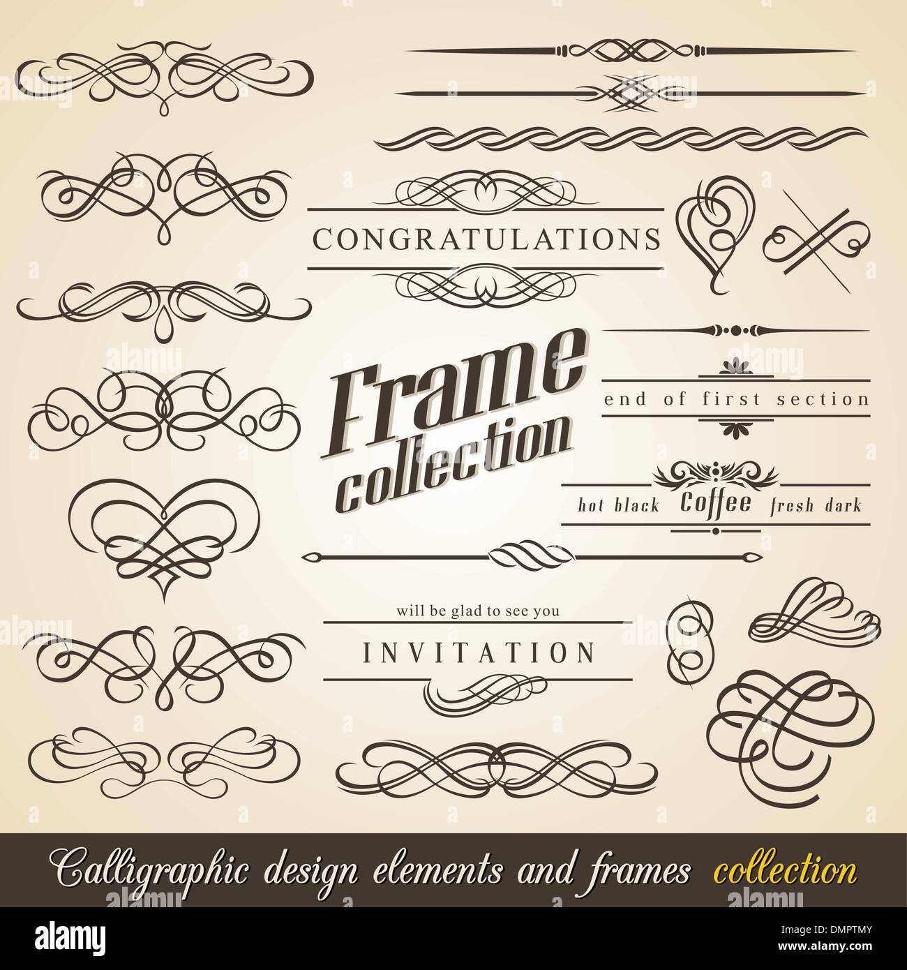 Calligraphic Design Elements and Frames Stock Vector Image & Art - Alamy