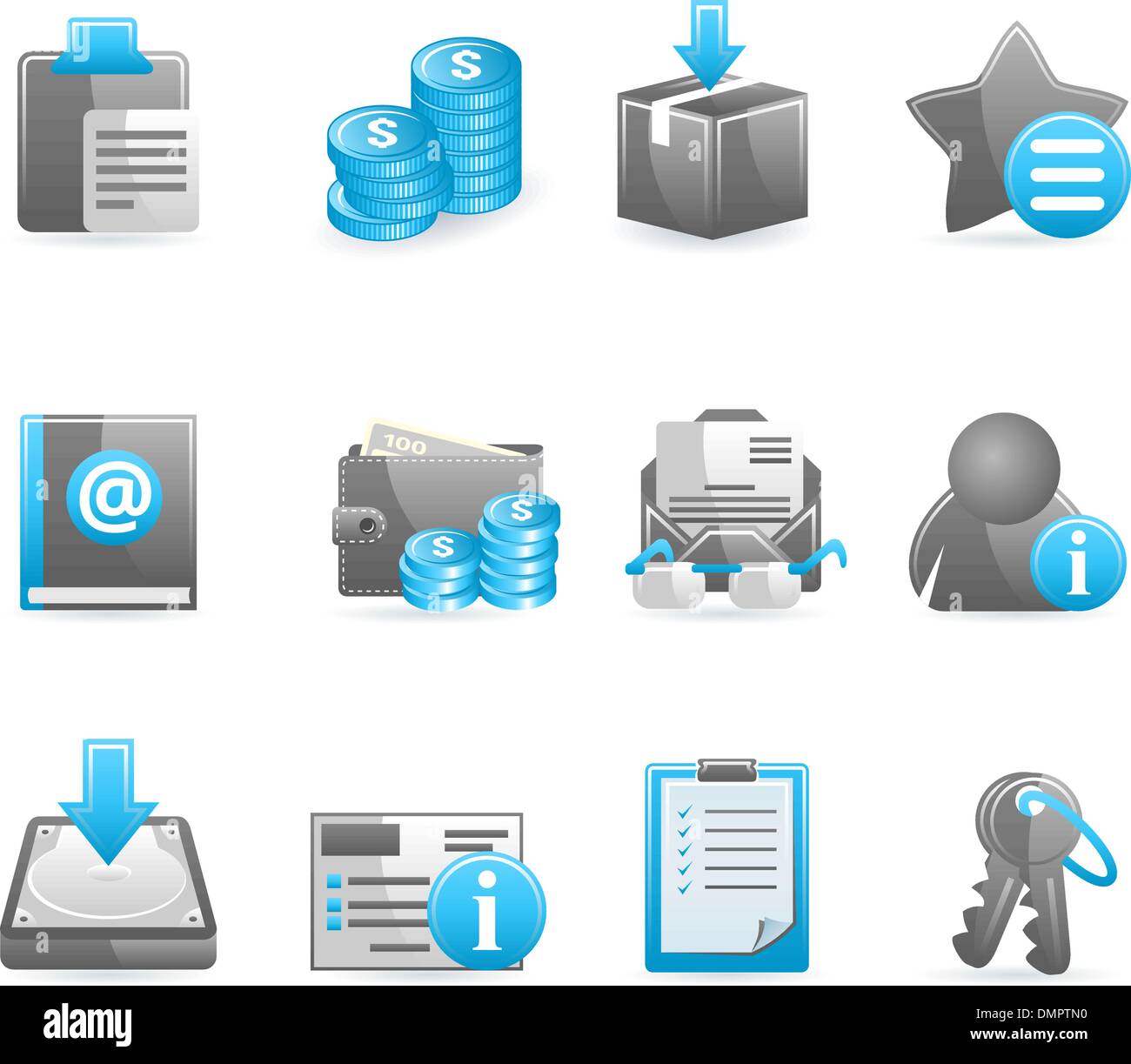 Blue glossy icon set Stock Vector Image & Art - Alamy