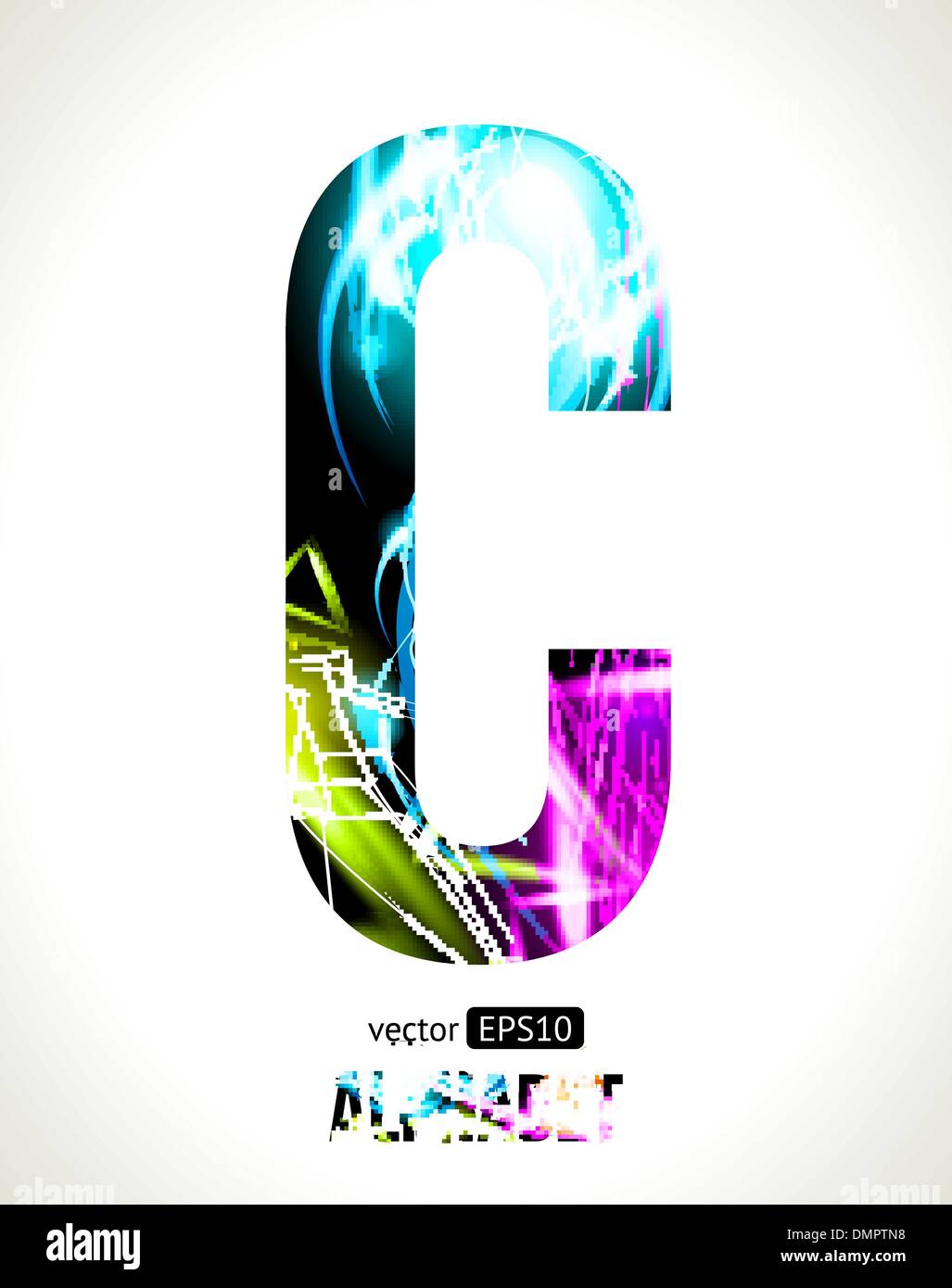 Illuminated letter c Stock Vector Images - Alamy