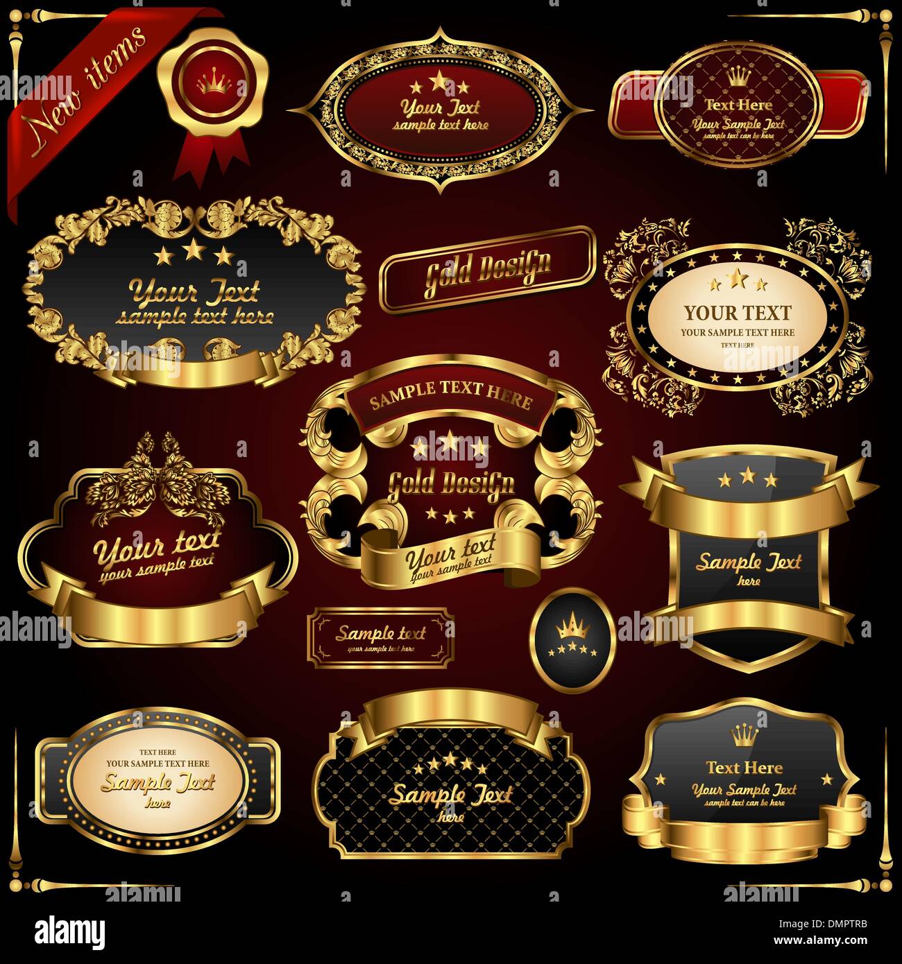 Gold Frames Stock Vector Images - Alamy