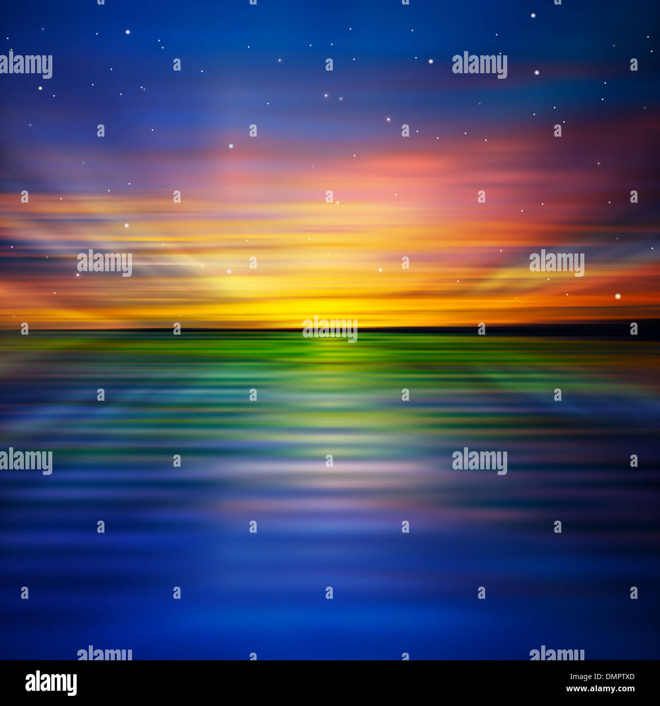 abstract background with dark sky and red ocean sunset Stock Photo - Alamy