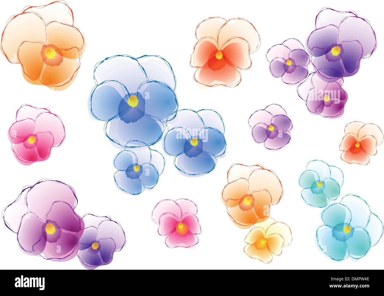 colorful pansies, vector set Stock Vector Image & Art - Alamy