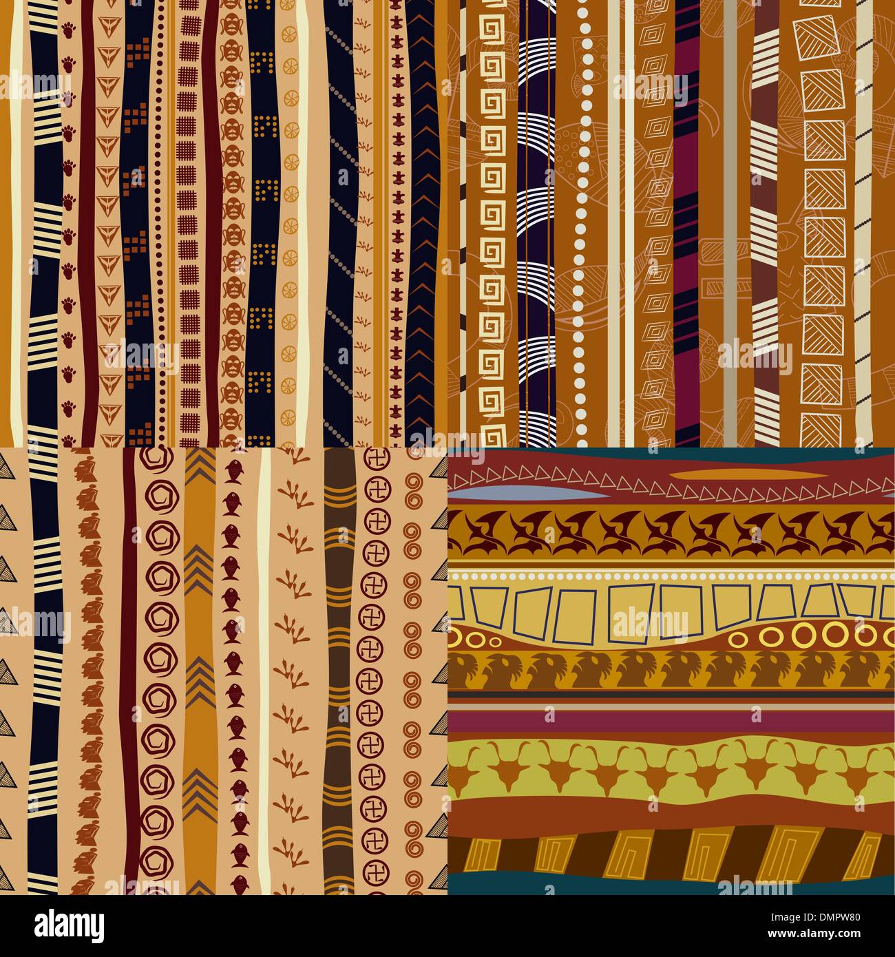 Set of color patterns primitive tribal pattern Stock Vector Image & Art ...