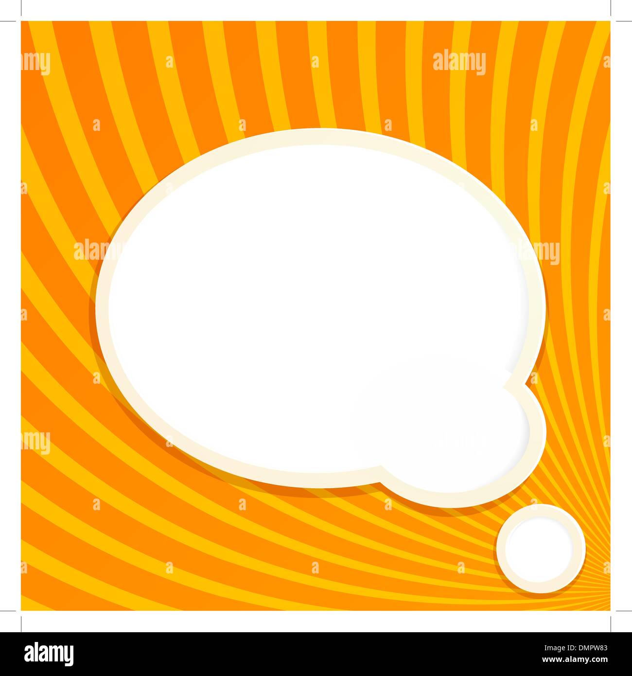 Bubble for information on a orange background with sunlight Stock ...