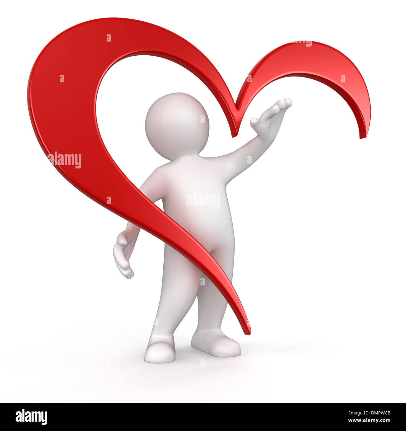 man and heart (clipping path included Stock Photo - Alamy