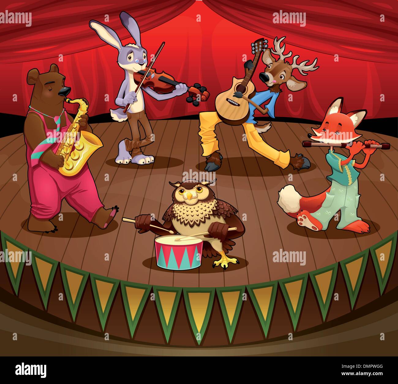 Musician animals on stage Stock Vector Image & Art - Alamy