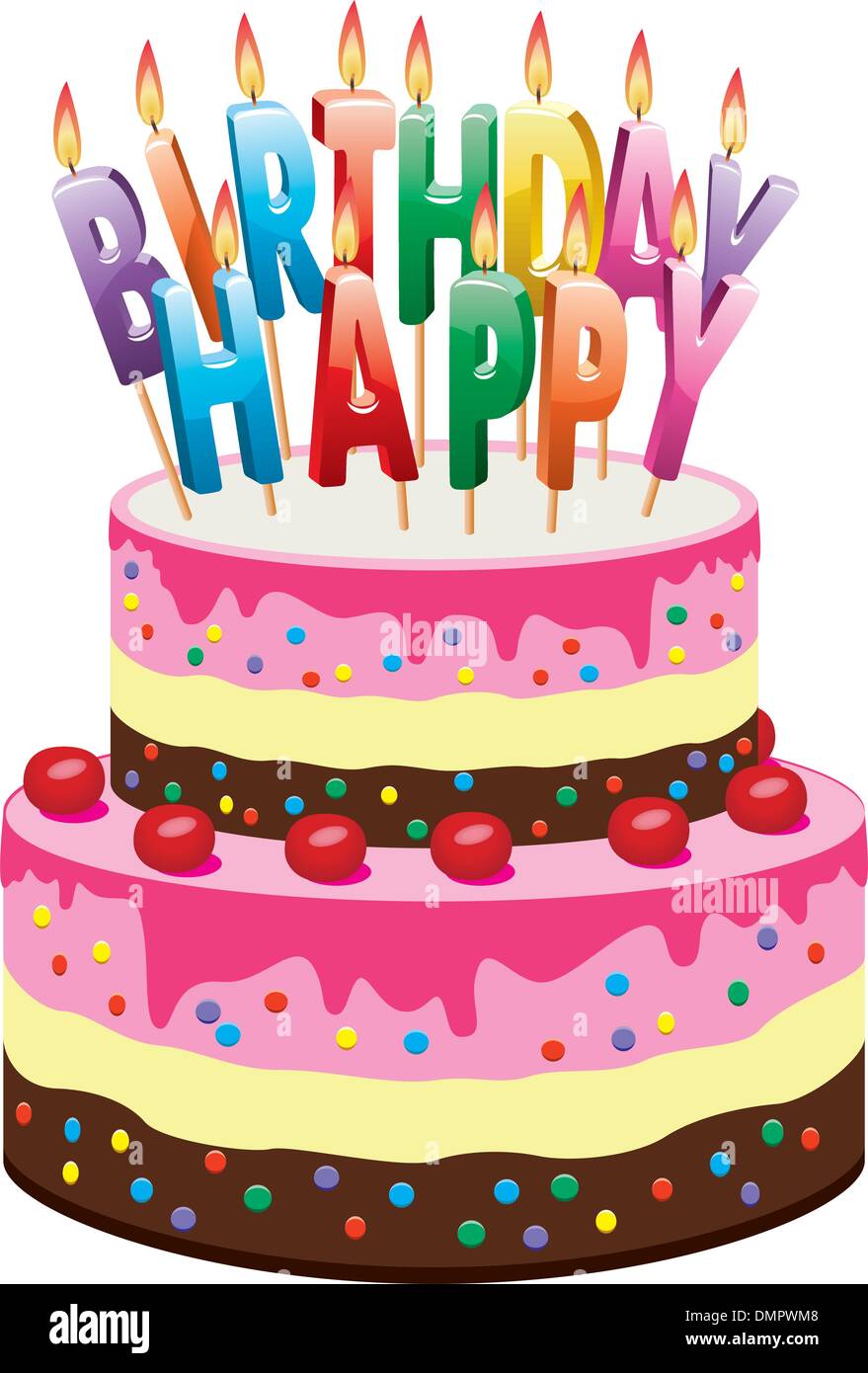 Birthday cake vector art Stock Vector Images - Alamy