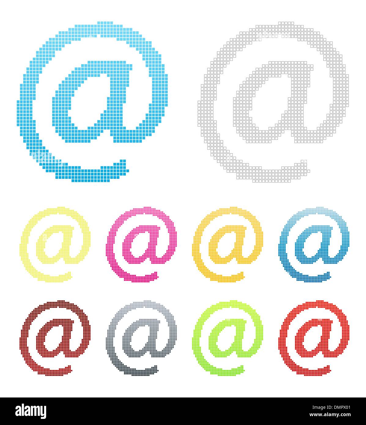 Mail at symbol pixel graphic design element Stock Vector Image & Art ...