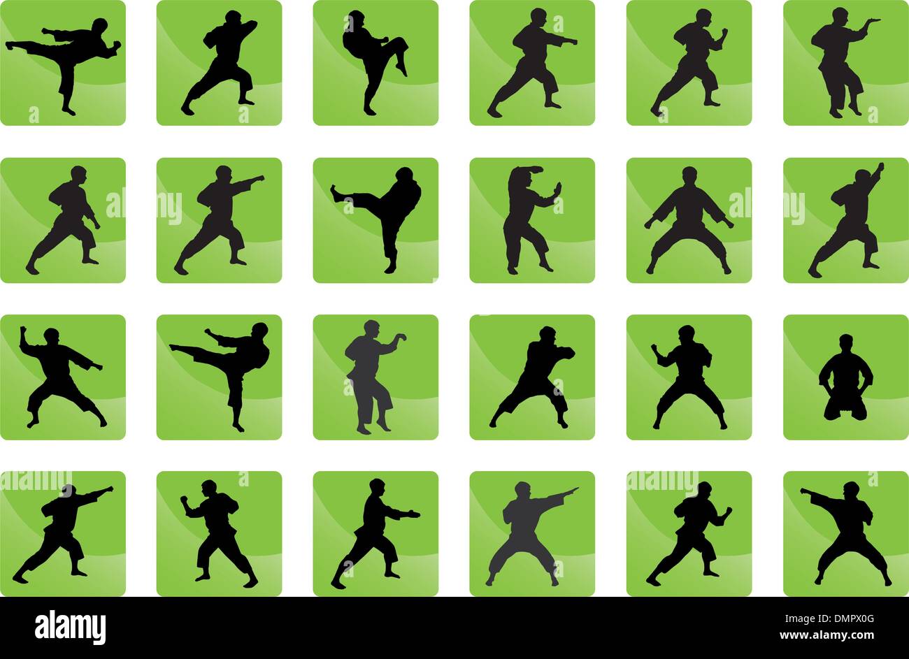 Icons of karate on the green Stock Vector Image & Art - Alamy