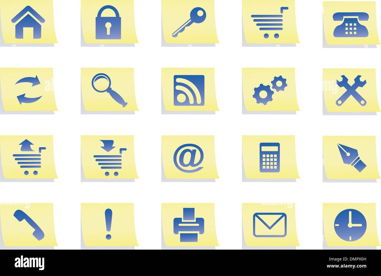 Icons on stickers Stock Vector Image & Art - Alamy