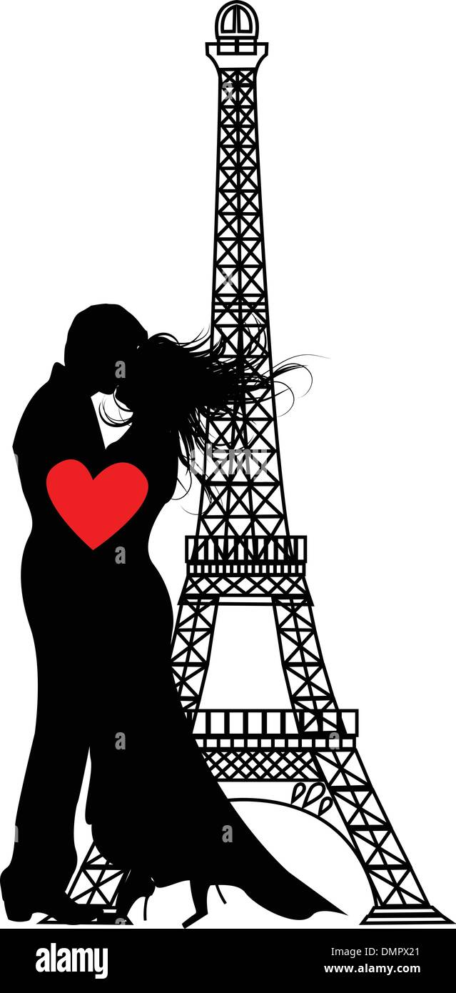 Silhouette city heart love Stock Vector Images - Alamy