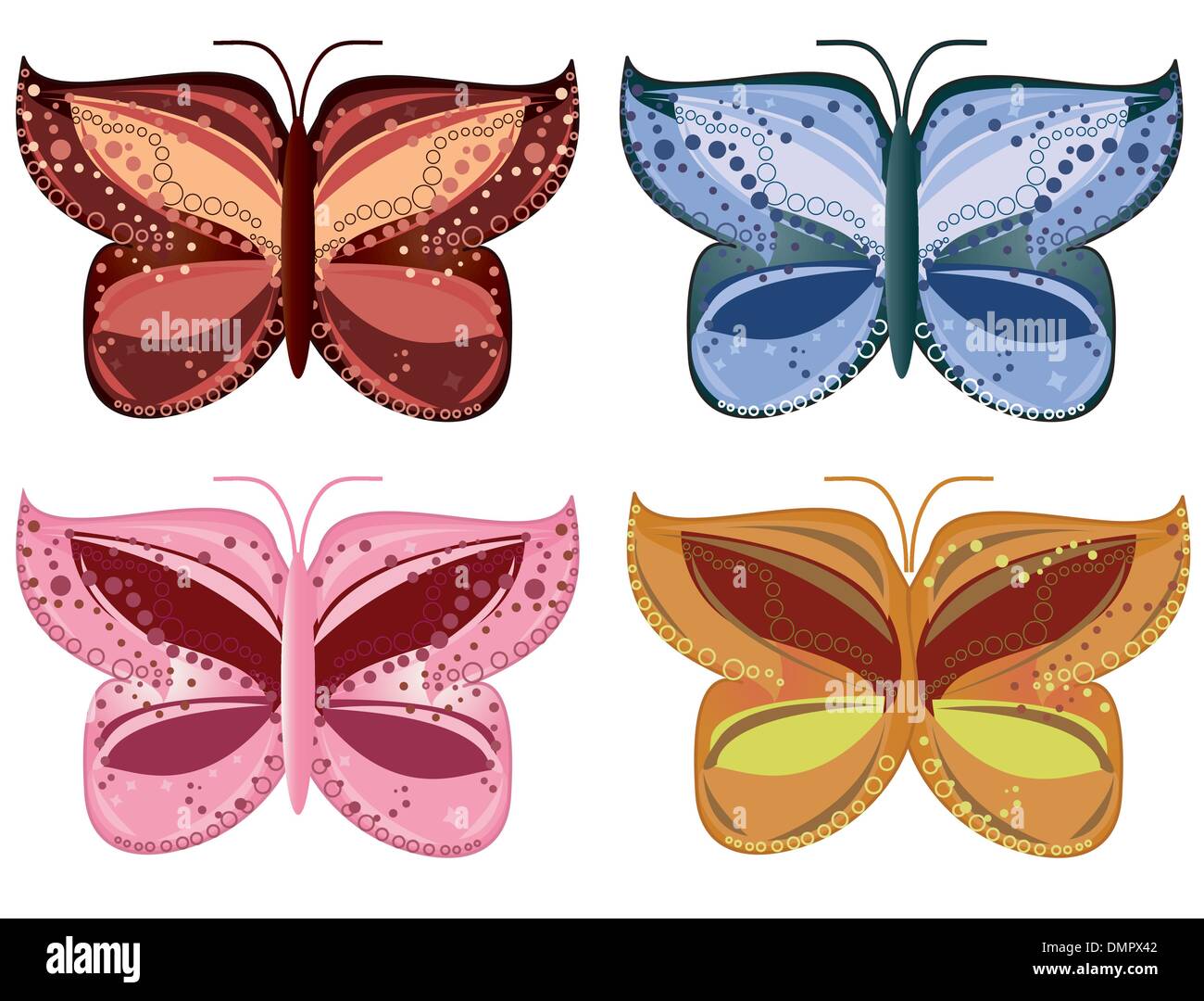 Detailed bright butterfly vector elements Stock Vector Image & Art - Alamy