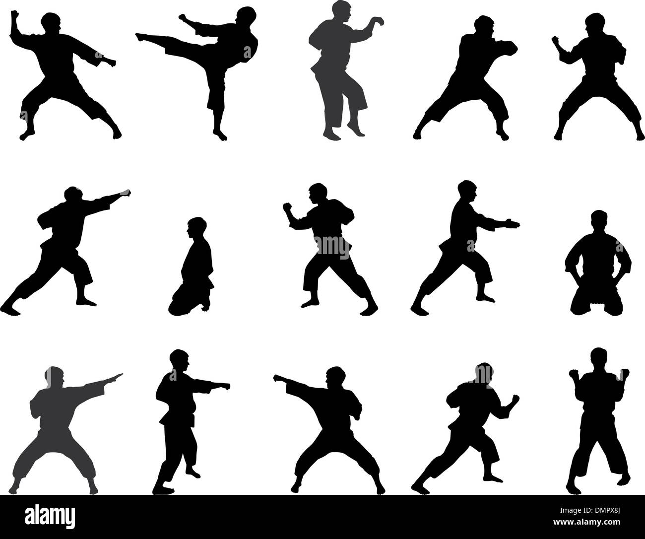 Karate silhouettes vector illustration hi-res stock photography and ...