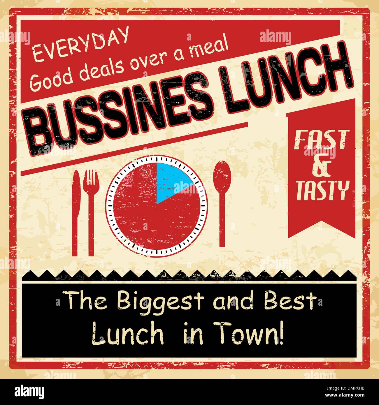 Vintage bussiness lunch grunge poster Stock Vector Image & Art - Alamy