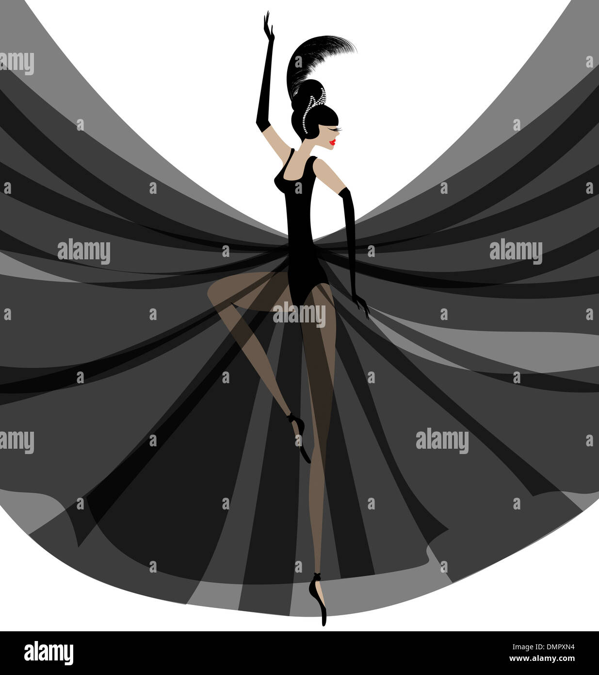 Ballet dancer silhouette in black hi-res stock photography and images ...