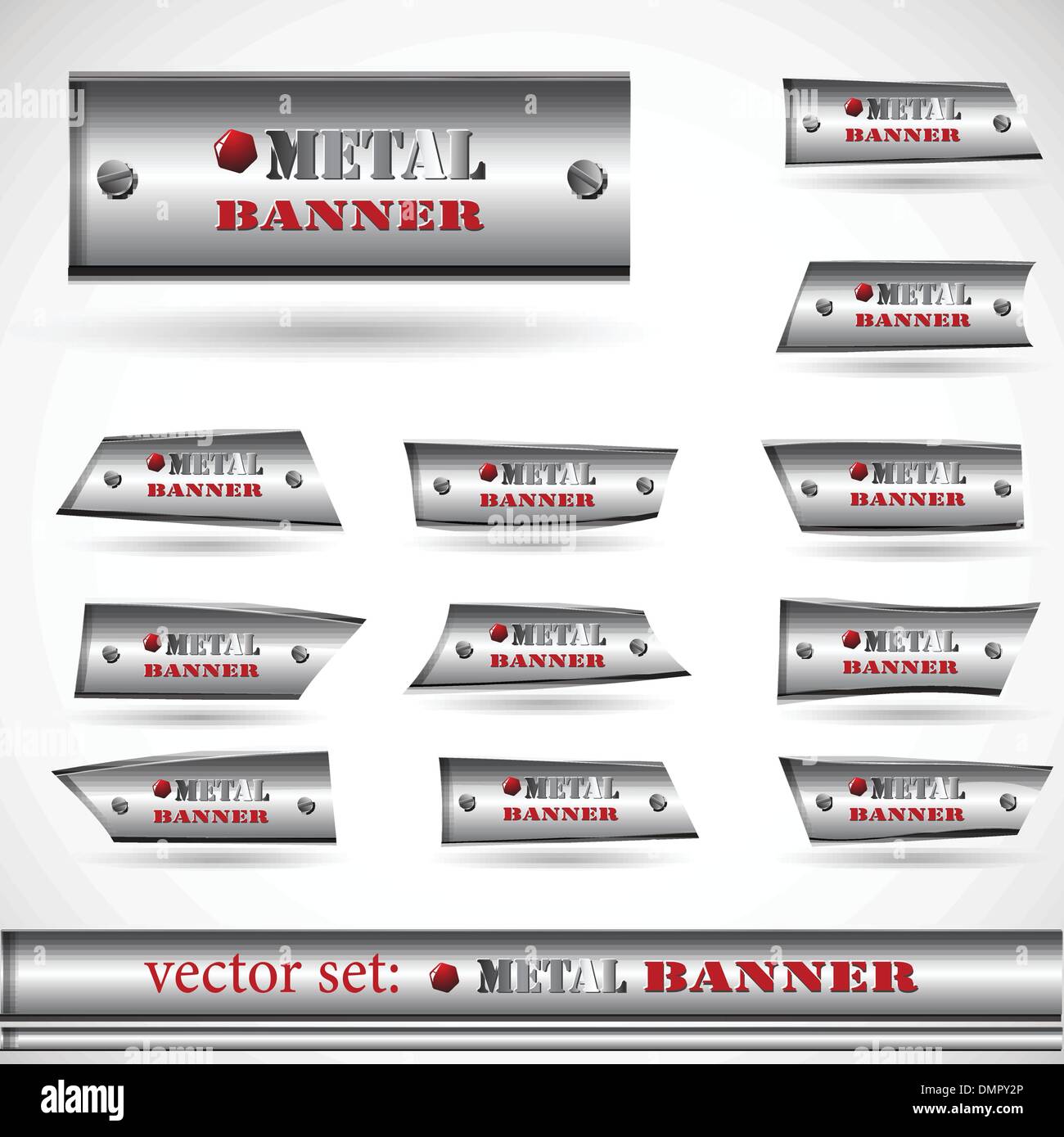 the abstract metallic banner set Stock Vector Image & Art - Alamy