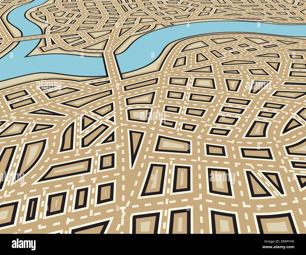 Illustration generic street map green hi-res stock photography and ...