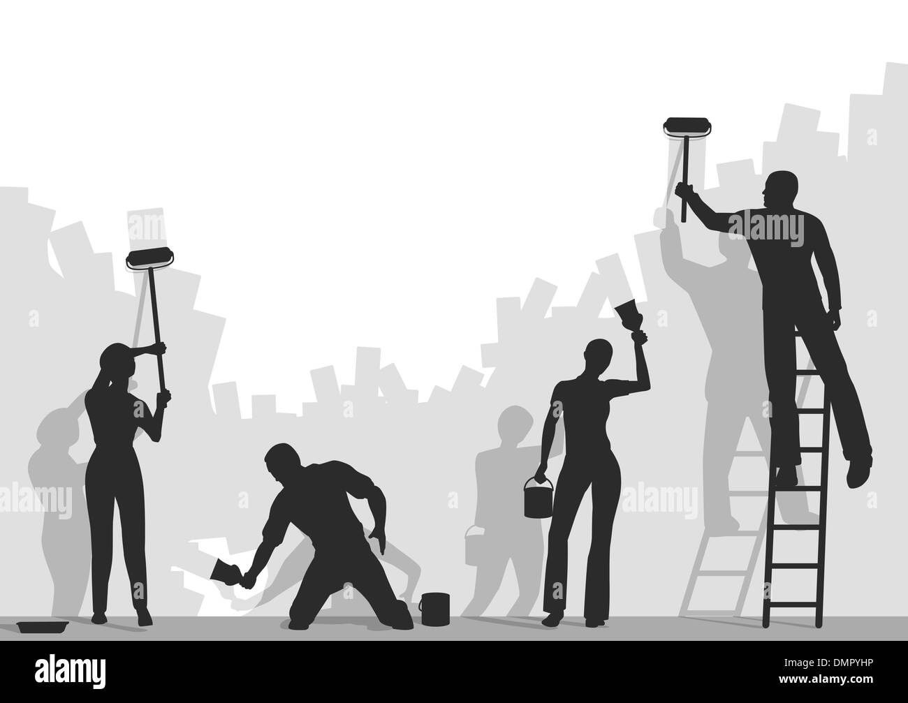 Painters working Black and White Stock Photos & Images - Alamy