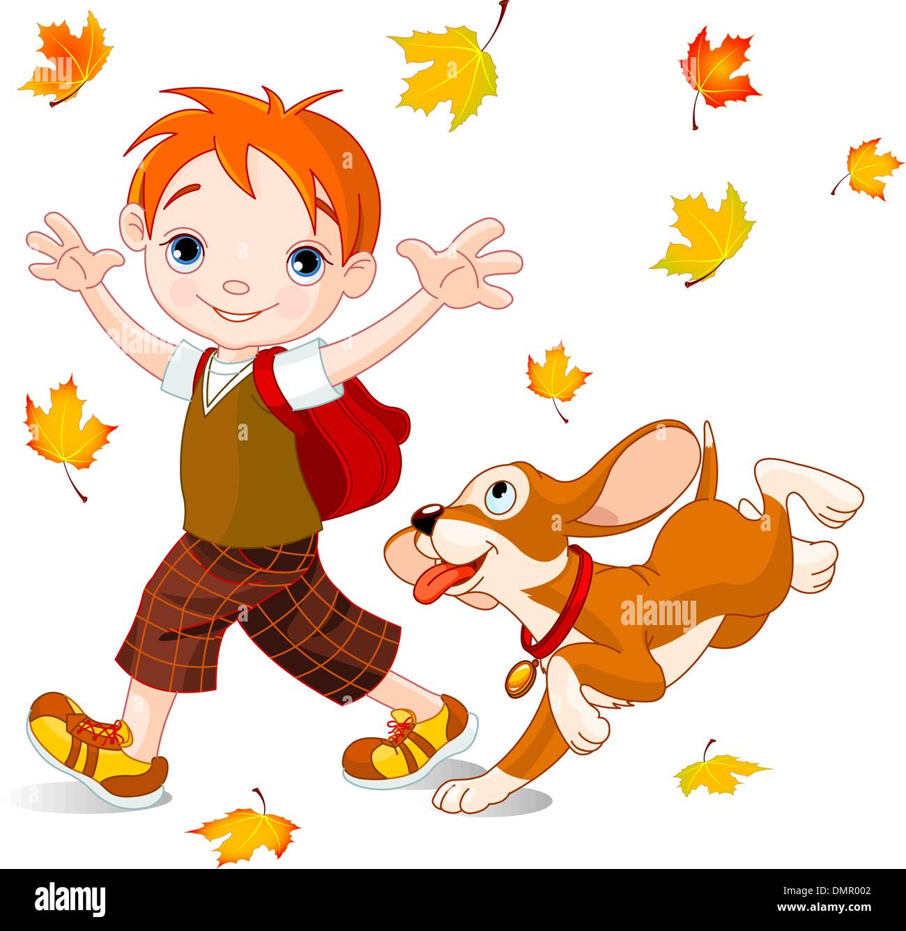 Walk to school backpack Stock Vector Images - Alamy